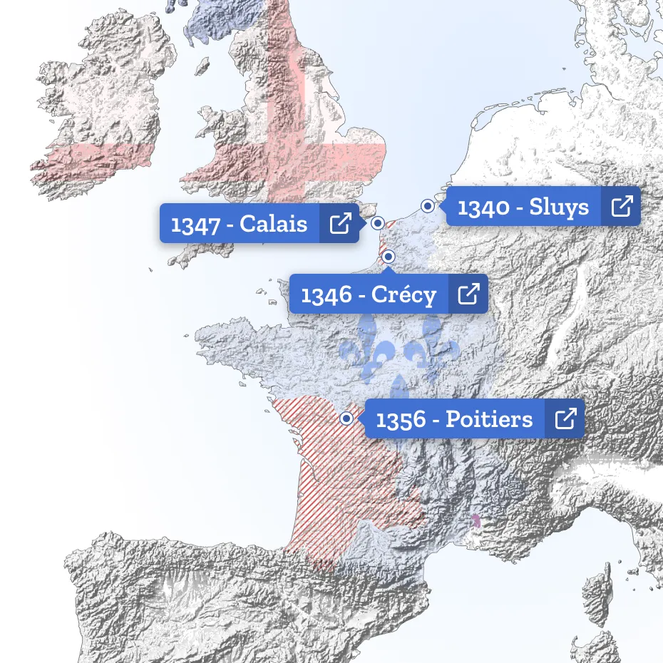 Hundred Years War 1356 Map
